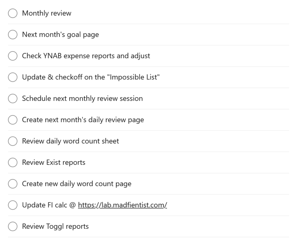 My Monthly Review | Quadrant Nine